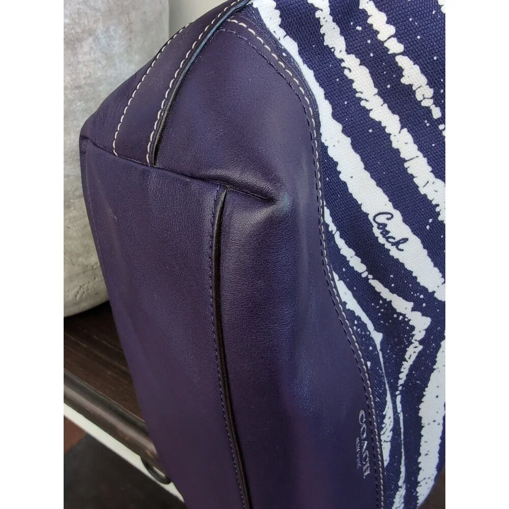 Coach | Bags | Coach Legacy Zebra Print Zip Duffle Bag 234 Marine ...